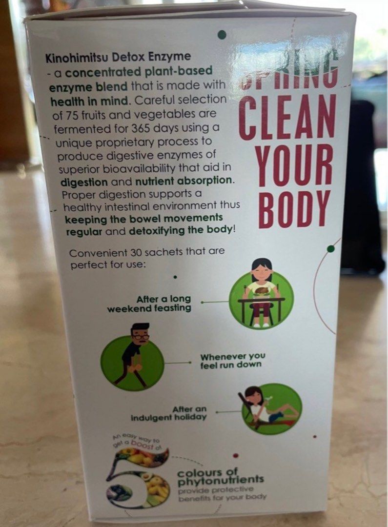 Kinohimitsu Detox Enzyme (14g x 30 sachets), Health & Nutrition, Health ...