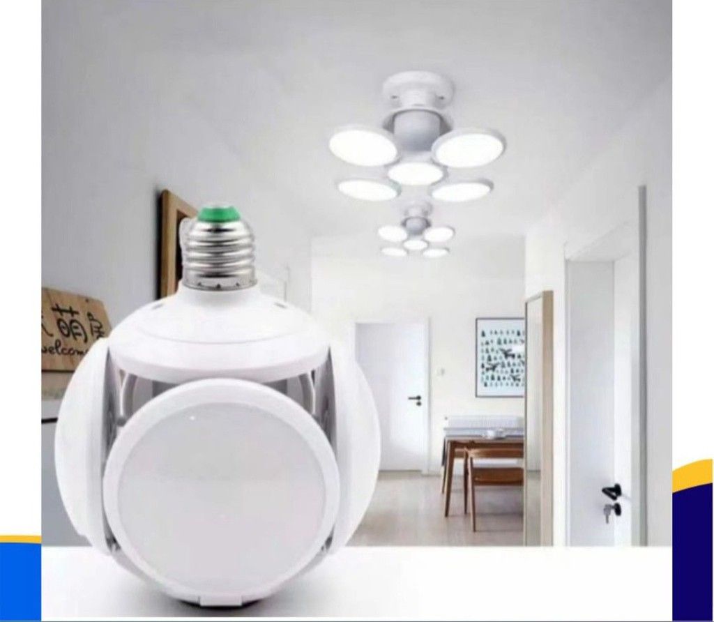 Lampu Bohlam LED Football Model Sepak Bola Bulat 40W E27 Lipat Fan Blade Bulb White Lamp Putih ...