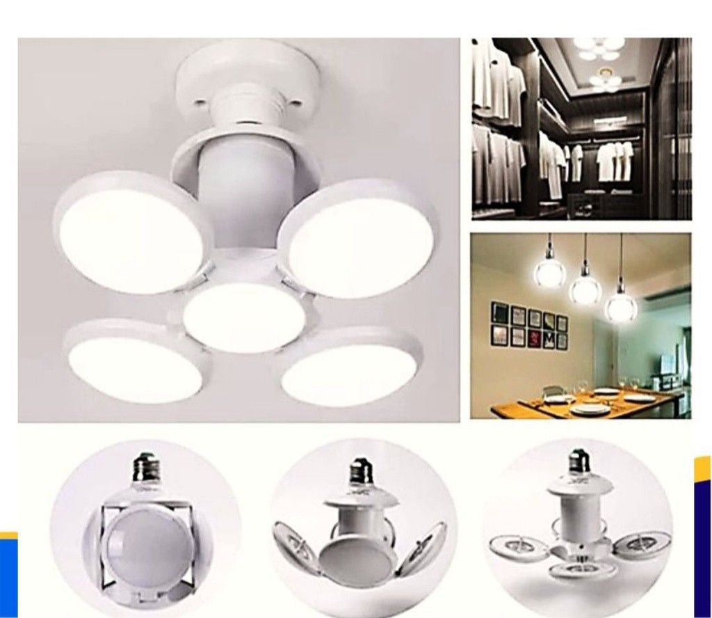 Lampu Bohlam LED Football Model Sepak Bola Bulat 40W E27 Lipat Fan Blade Bulb White Lamp Putih ...