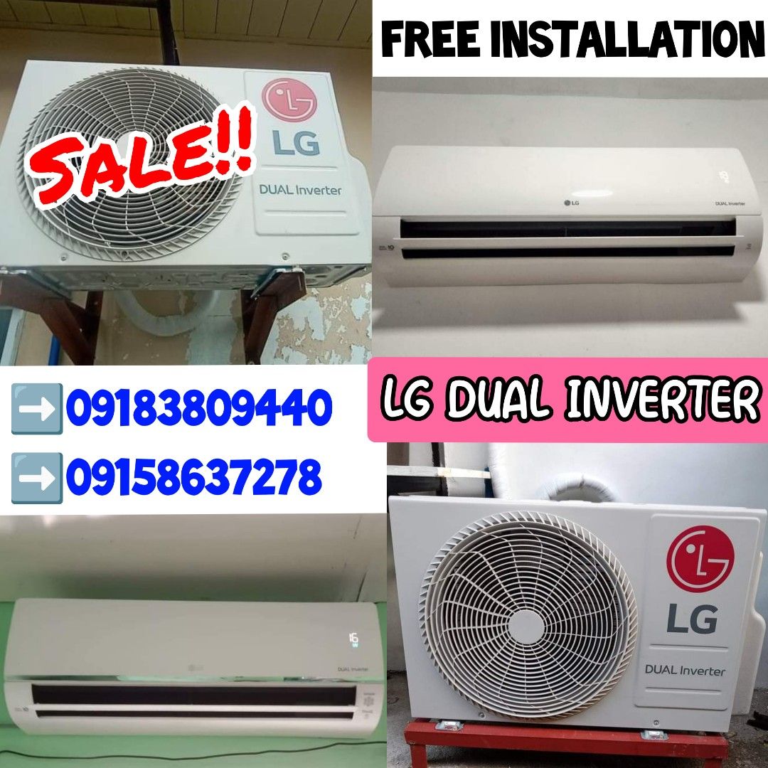 LG DUAL INVERTER SPLIT TYPE AIRCON, TV & Home Appliances, Air ...