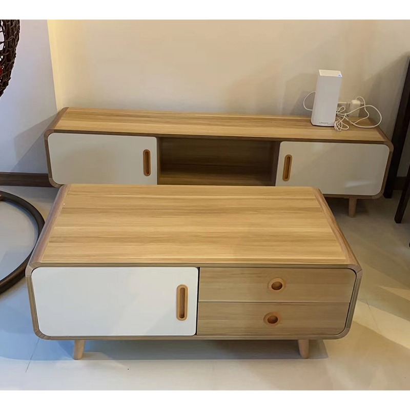 Light wood Coffee Table Living Room Table Soft closing, Furniture ...