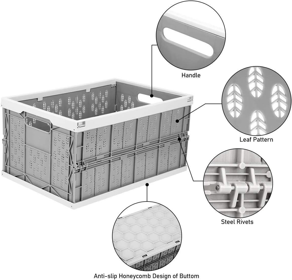 Livememory Collapsible Storage Crates, Foldable Crates, 31 Liters ...