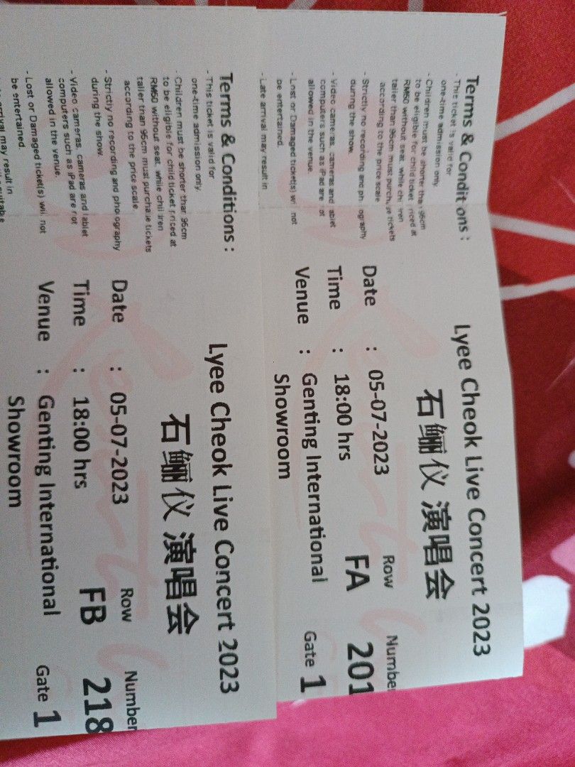 Lyee Cheok Live Concert 2023 @ Genting, Tickets & Vouchers, Event ...