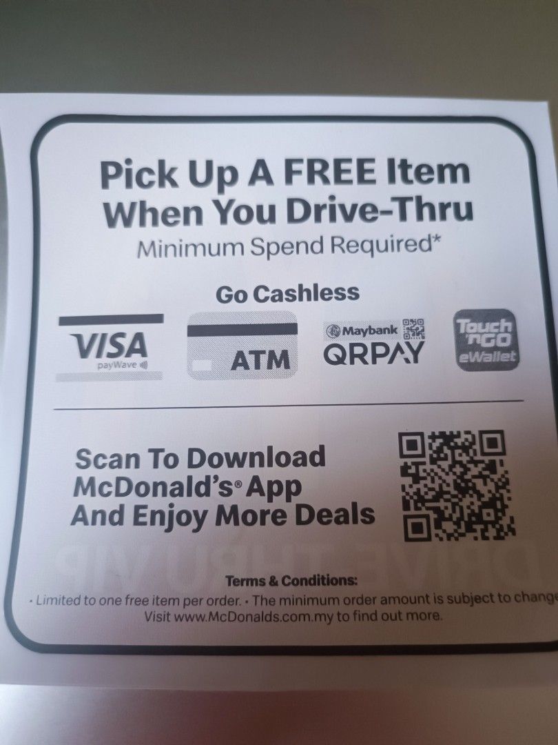 McDonald's Drive-Thru Sticker, Tickets & Vouchers, Vouchers on Carousell