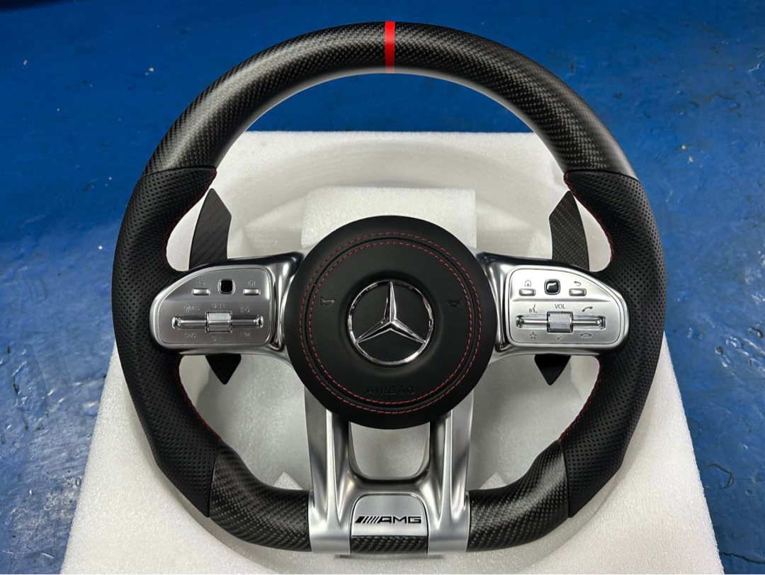 Mercedes benz dry carbon fiber matte amg steering wheel w205 x156 w176 ...
