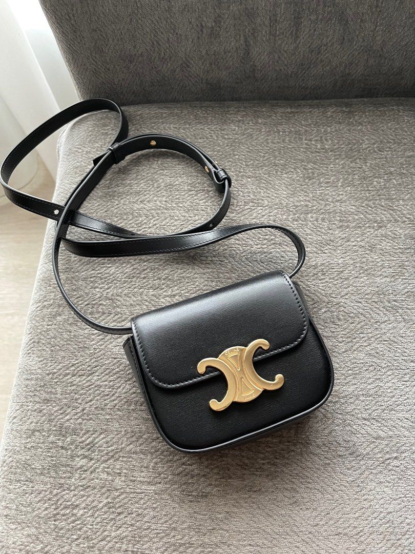 Mini Triomphe Shiny Calf Skin, Luxury, Bags & Wallets on Carousell