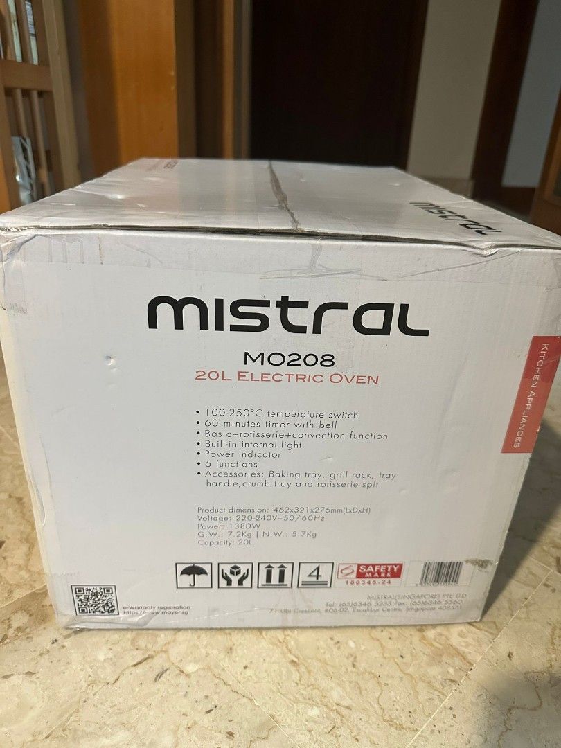 Mistral MO208 electric oven 20 liter, TV & Home Appliances, Kitchen ...