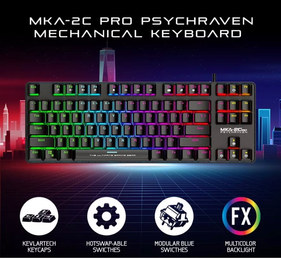 MKA-2C PRO PSYCHRAVEN MECHANICAL KEYBOARD, Computers & Tech, Parts ...