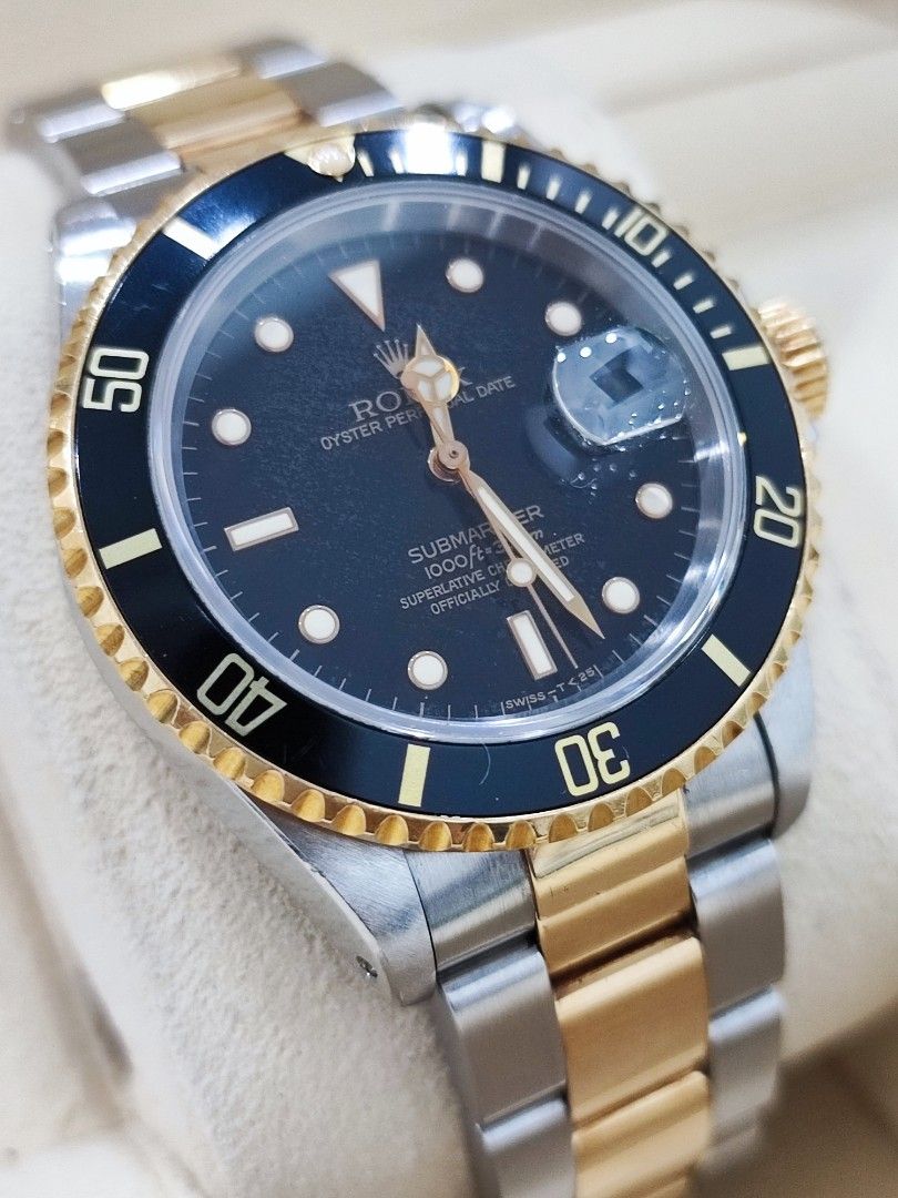 MSKL JOHAN ROLEX 16613 Submariner 18K Yellow Gold Steel Patina T25 RSC ...