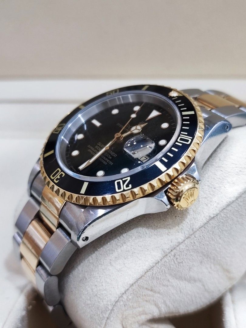 MSKL JOHAN ROLEX 16613 Submariner 18K Yellow Gold Steel Patina T25 RSC ...