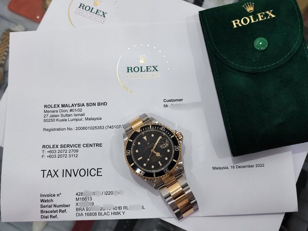 MSKL JOHAN ROLEX 16613 Submariner 18K Yellow Gold Steel Patina T25 RSC ...