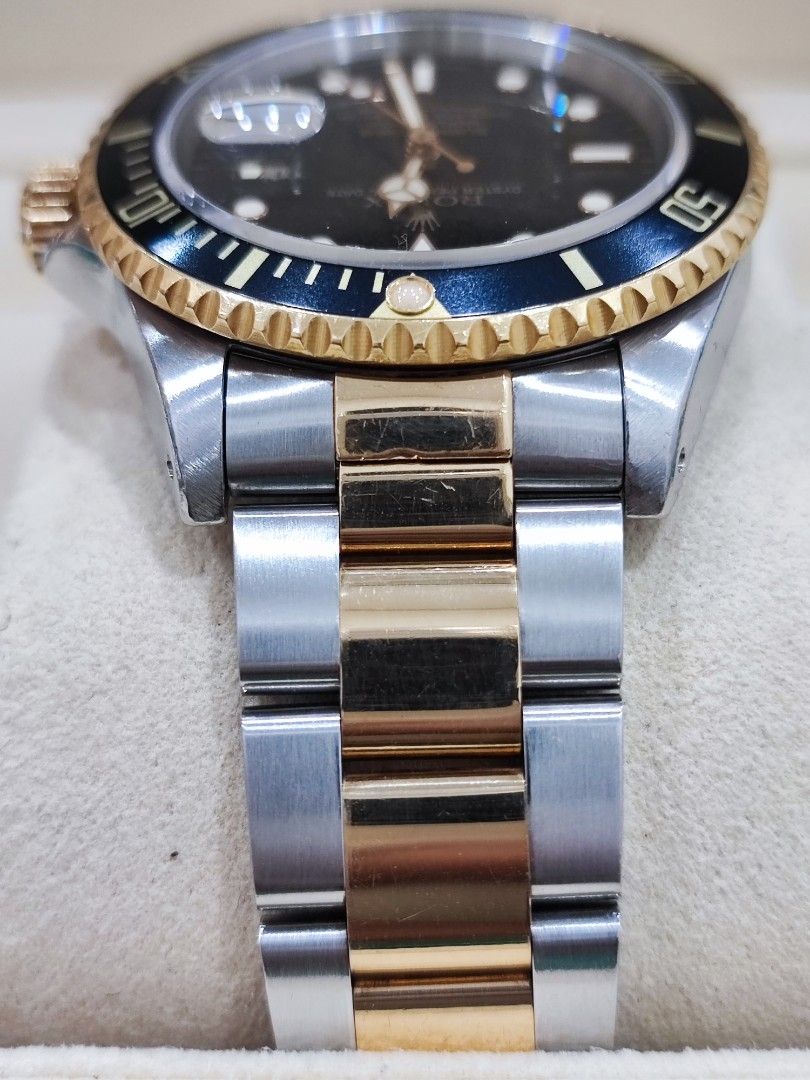 MSKL JOHAN ROLEX 16613 Submariner 18K Yellow Gold Steel Patina T25 RSC ...