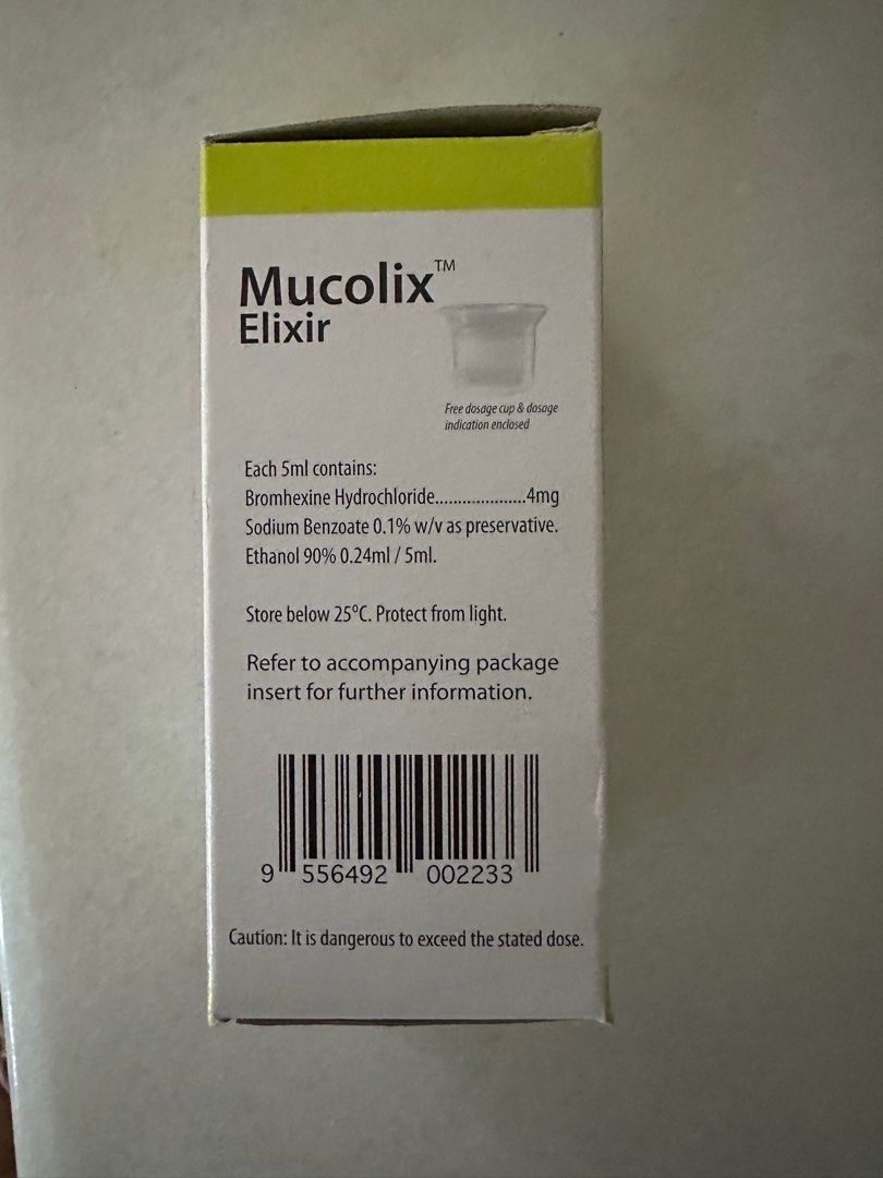 Mucolix Elixir for Stubborn Phlegm 90ml, Health & Nutrition, Medical ...