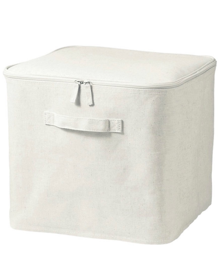 MUJI Polyester Cotton Linen Soft Box - Rectangular with Lid, Large ...