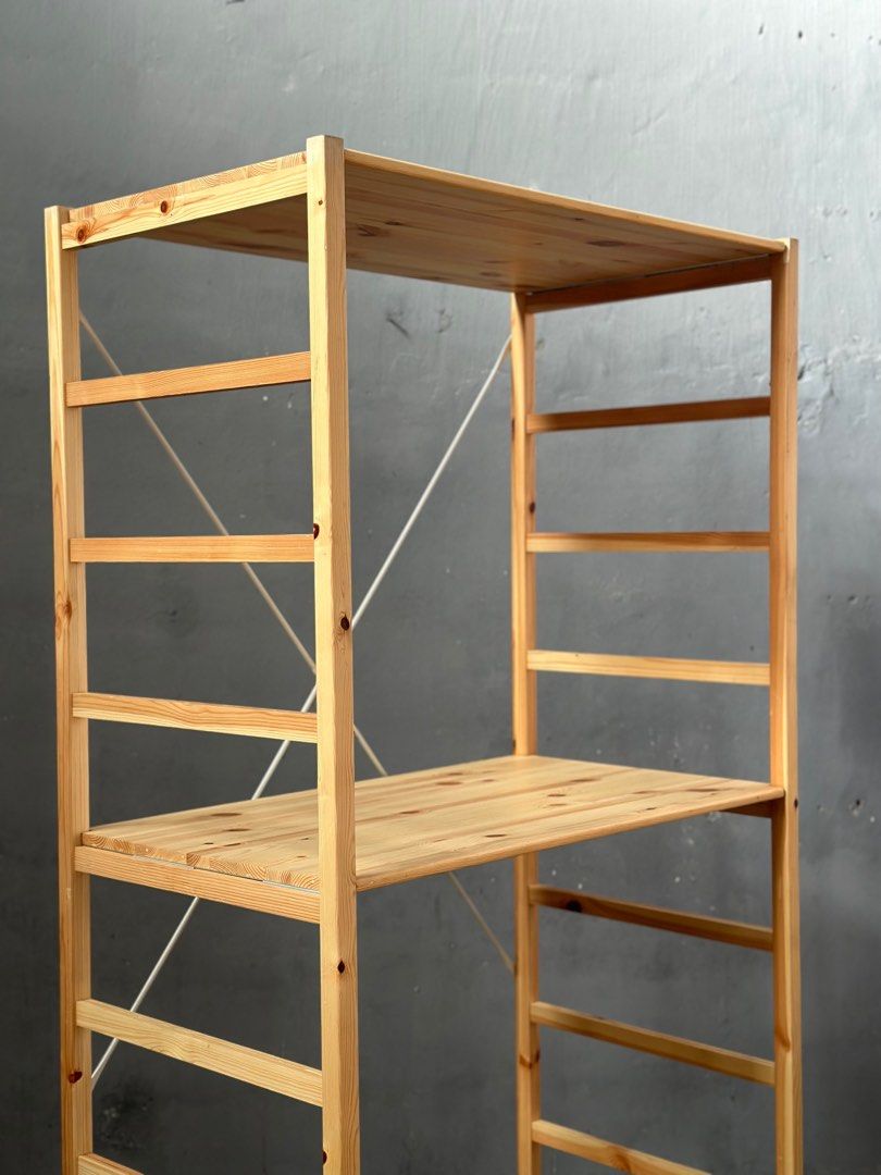 MUJI large natural pine unit shelf (adjustable shelves), Furniture & Home Living, Furniture ...