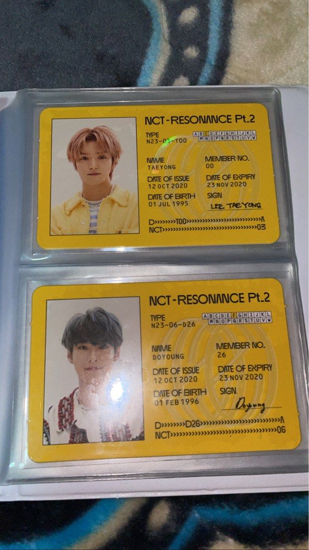 NCT ID CARD DOYOUNG & TAEYOUNG, Hobbies & Toys, Collectibles ...