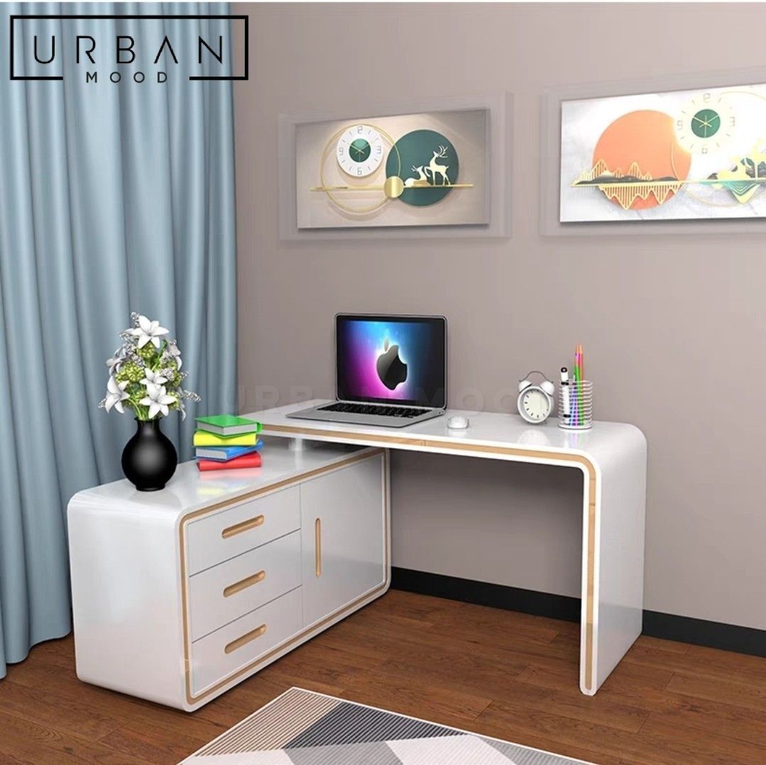 NEIL Modern Study Table & Shelf, Furniture & Home Living, Furniture ...