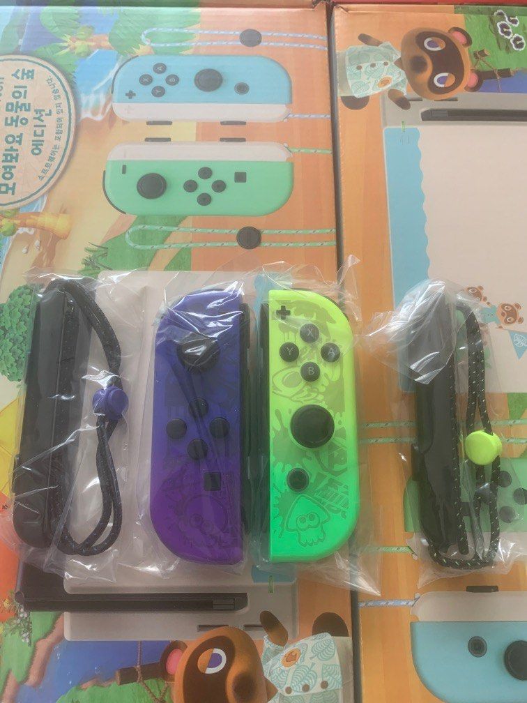 Nintendo Switch Joycon Splatoon limited edition, Video Gaming, Gaming ...