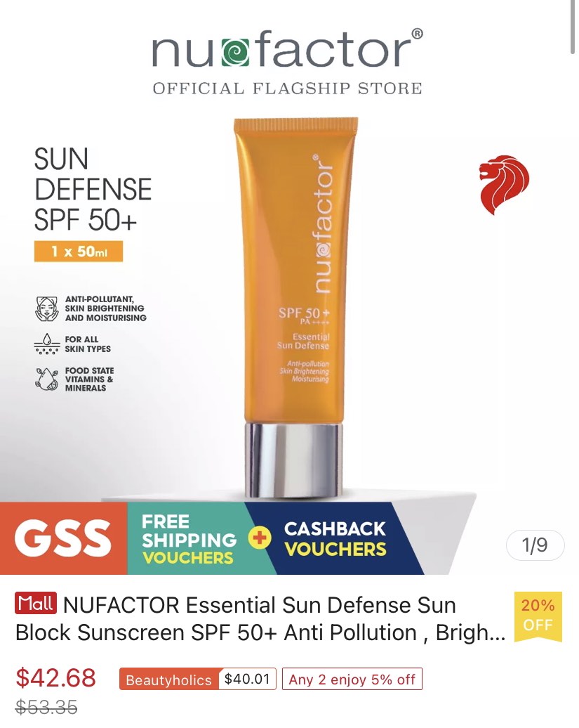 NUFACTOR sun defense sun block sunscreen spf 50+ essential, Beauty ...