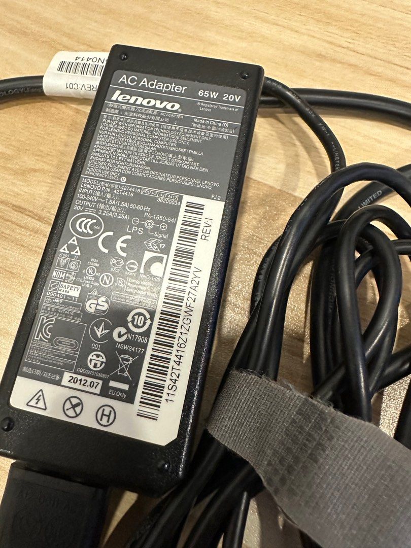 Original Lenovo Thinkpad Ac Adapter Power W V Computers Tech Parts Accessories
