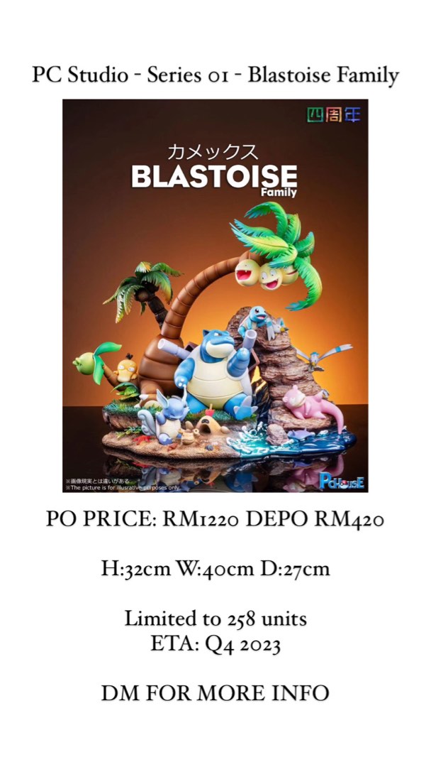 PC Studio - Blastoise Family, Hobbies & Toys, Toys & Games on Carousell