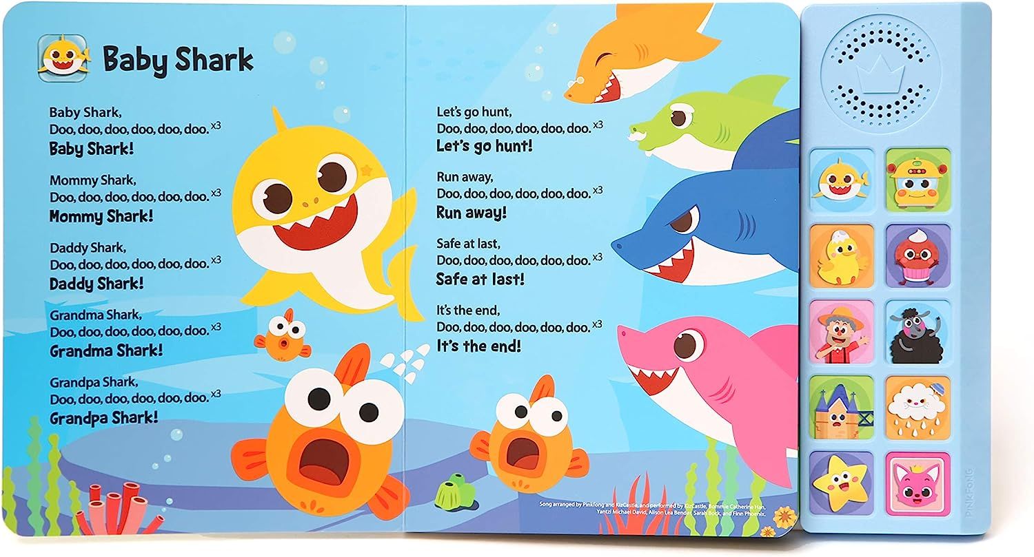 Pinkfong Baby Shark Nursery Rhymes Sound Book | Premium 10 Button Read ...