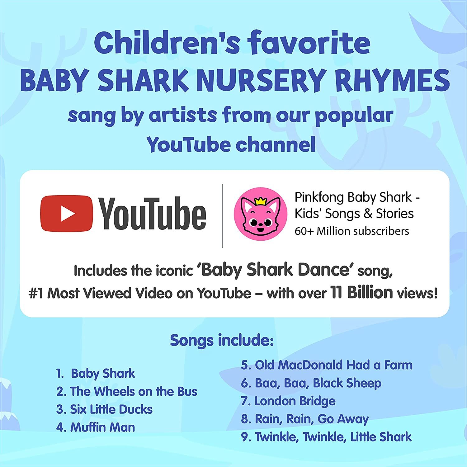 Pinkfong Baby Shark Nursery Rhymes Sound Book | Premium 10 Button Read ...