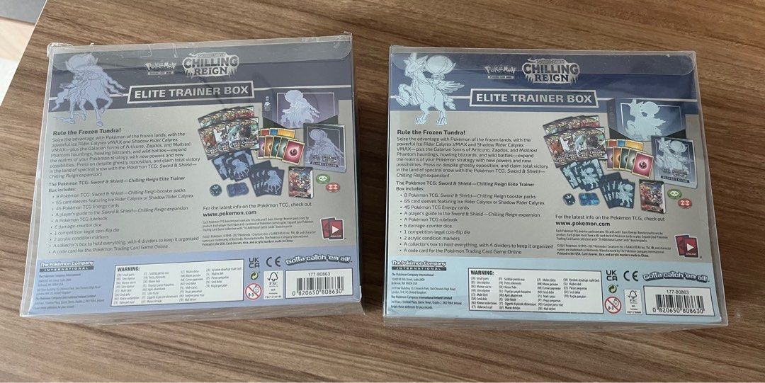 Pokemon Chilling Reign Elite Trainer Box Set, Hobbies & Toys, Toys ...