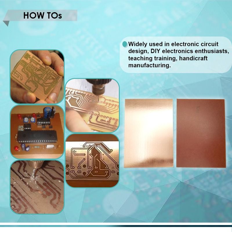 PRINTED CIRCUIT BOARD PCB FR4, 7x10cm SINGLE SIDED COPPER, ELECTRONIC ...