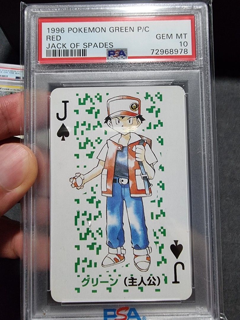 PSA 10 Pokemon Playing Card Green Deck Red Ash Jack Of Spade, Hobbies ...