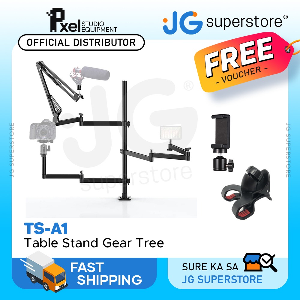 Pxel TS-A1 Universal Flexible Table Stand Gear Tree with 2 and 3 ...