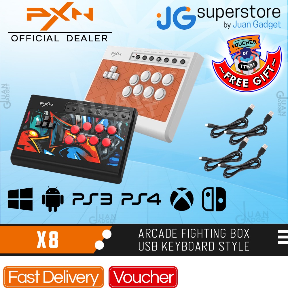 PXN X8 Arcade Fighting Box USB Keyboard Style for PC, Android PS3, PS4, XboxOne/Series | JG ...