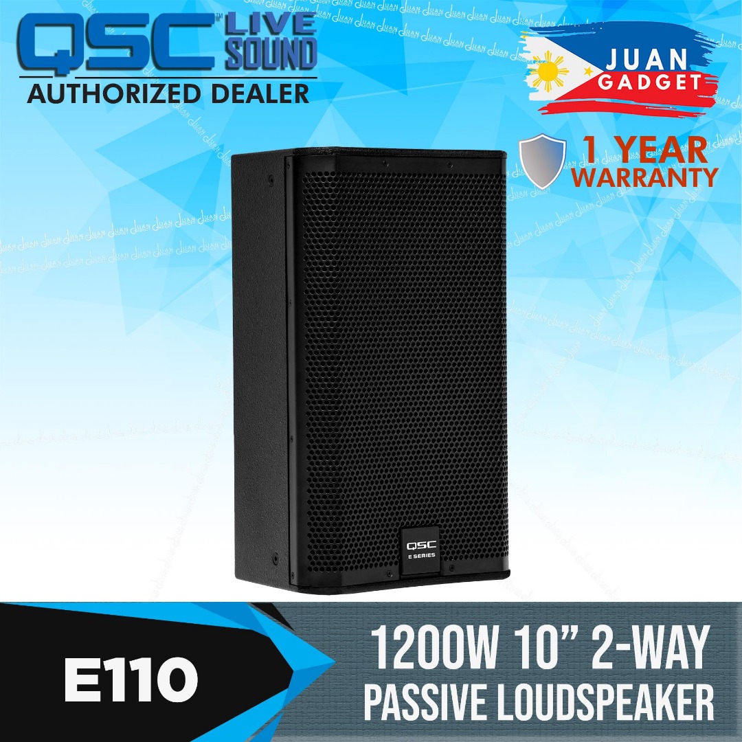 QSC E110 1200W 10" 2-Way Passive Loudspeaker (Black) | JG Superstore ...