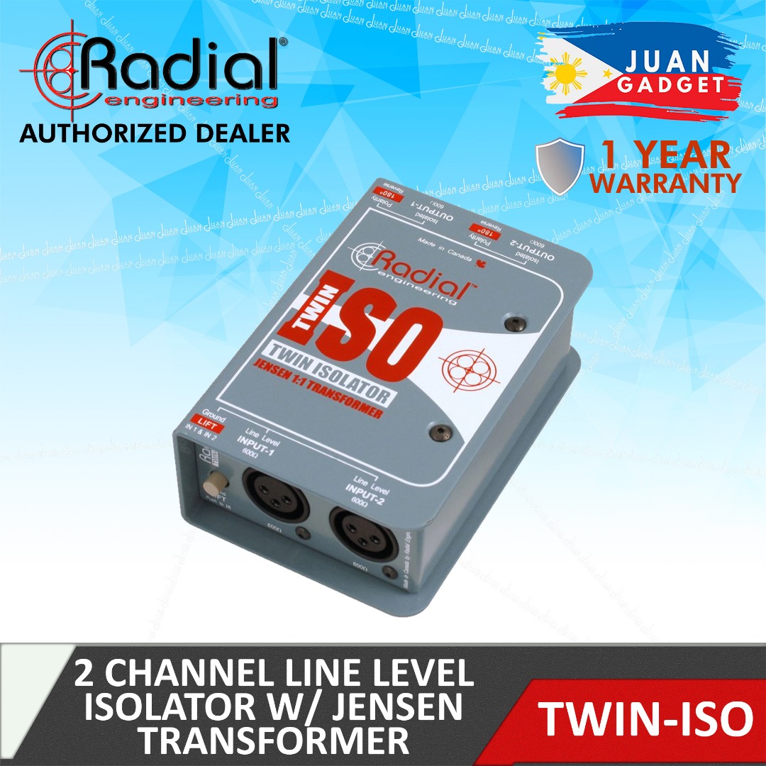 Radial Engineering Twin-Iso - Two Channel Balanced Line Isolator with Jensen Transformers | JG ...