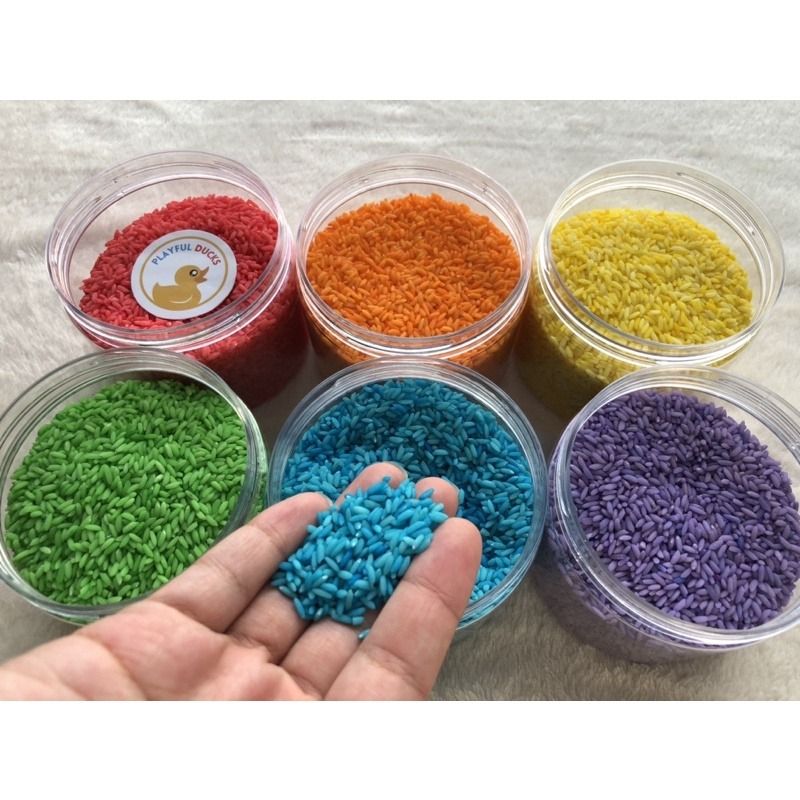 Rainbow Rice | Coloured Rice | Kids Montessori Sensory Play, Hobbies ...