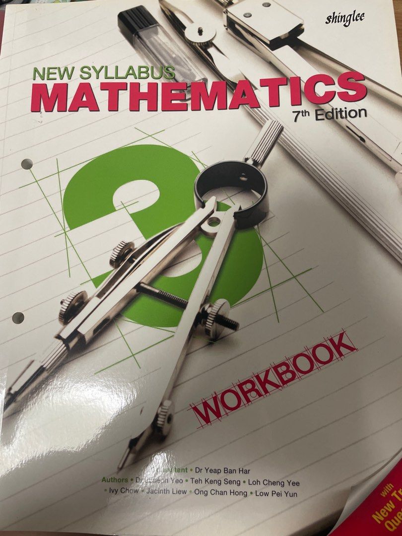 Sec 3 Math Textbook + Workbook 7th Edition (Shing Lee Publisher) O ...