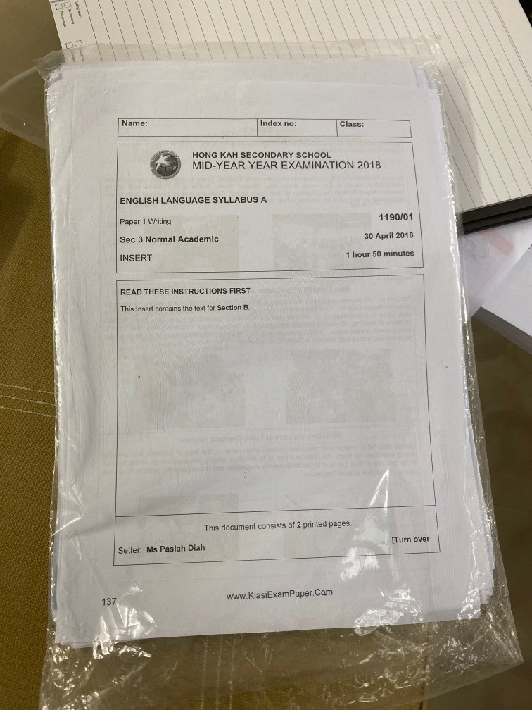 Sec 3 NA Past year assessment papers, Hobbies & Toys, Books & Magazines ...