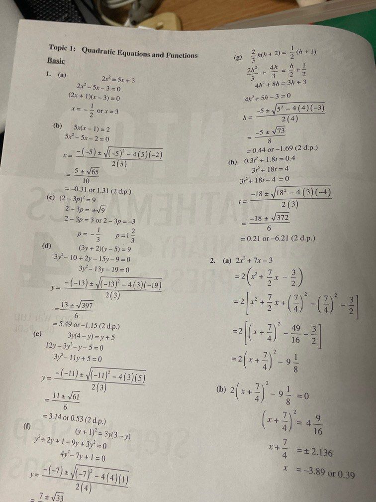 Sec 3-4 Mathematics MENTOR Workbook (Shing Lee Publishers) O Levels ...