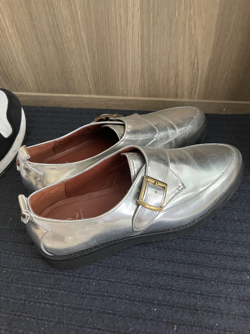 Silver Loafers on Carousell
