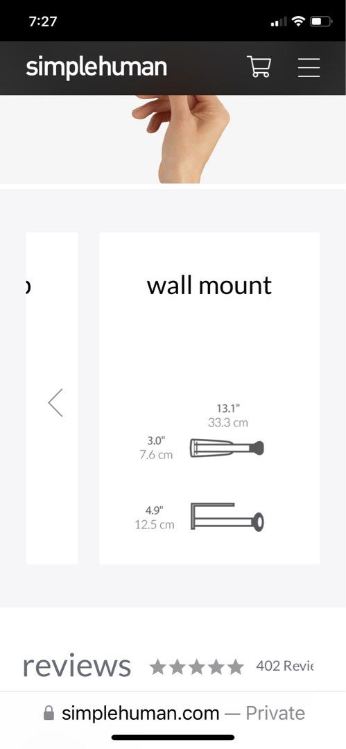 Simple Human quick-load paper towel holder (wall mount), Furniture ...