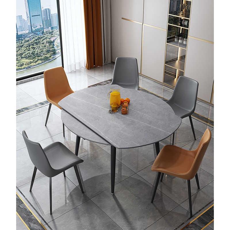 Sintered stone Telescopic dining table Small household modern simple ...