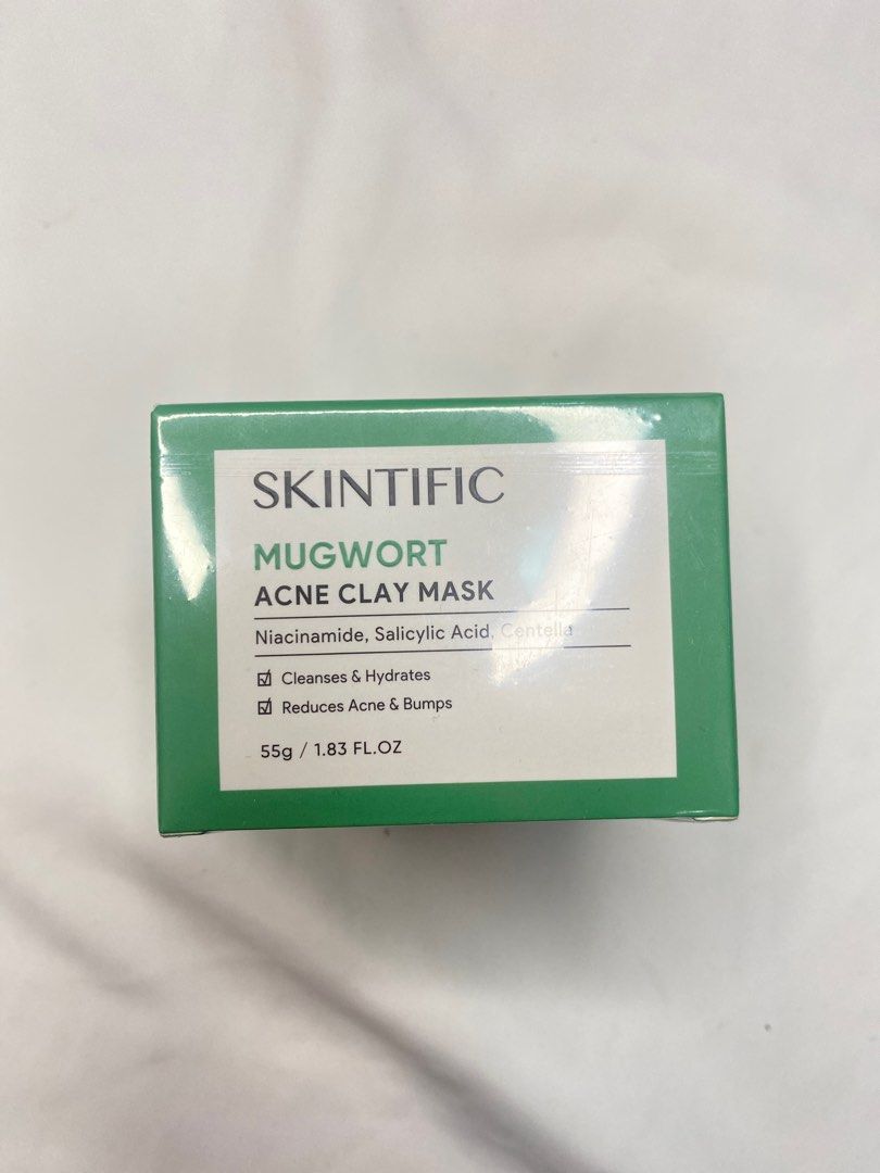 SKINTIFIC MUGWORT ACNE CLAY MASK, Kesehatan & Kecantikan, Kulit, Sabun ...