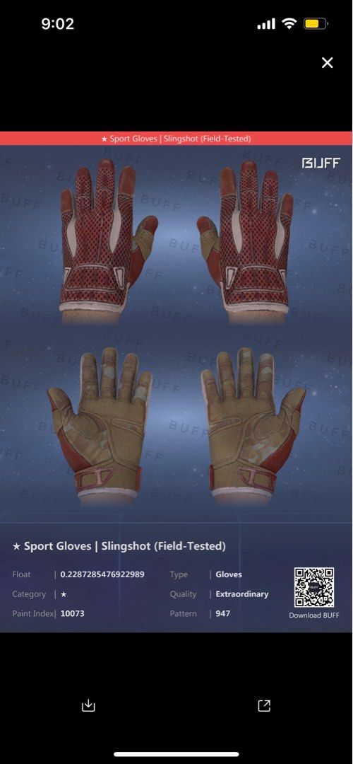 slingshot gloves field tested (low float), Video Gaming, Gaming ...