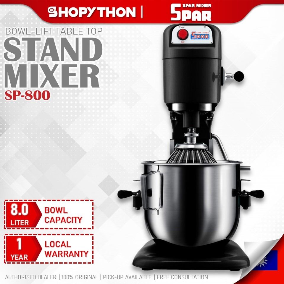 SPAR Table Top Mixer SP-800 - Black (8.0L/180W) Stand Bowl-Lift Heavy ...