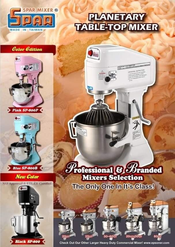 SPAR Table Top Mixer SP-800 - Silver (8.0L/180W) Stand Bowl-Lift Heavy ...