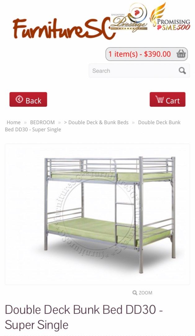 Super Single double-deck bunk bed, Furniture & Home Living, Furniture ...