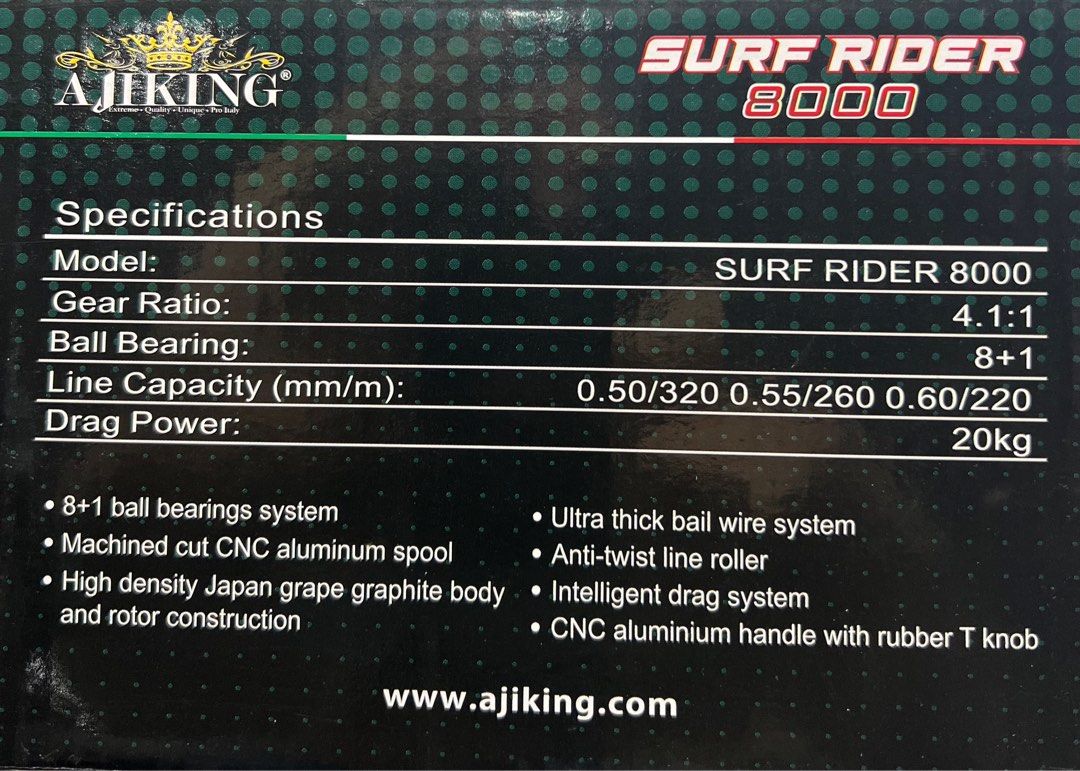 Surf rider 8000 fishing reel, Sports Equipment, Fishing on Carousell