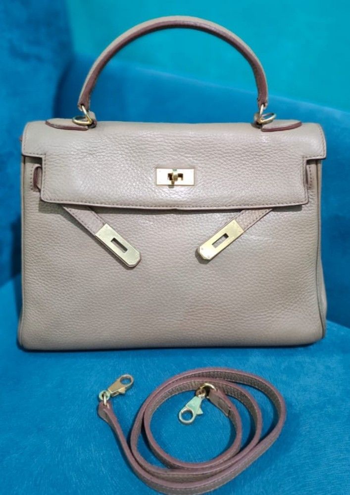 Tas Kelly leather, Fesyen Wanita, Tas & Dompet di Carousell