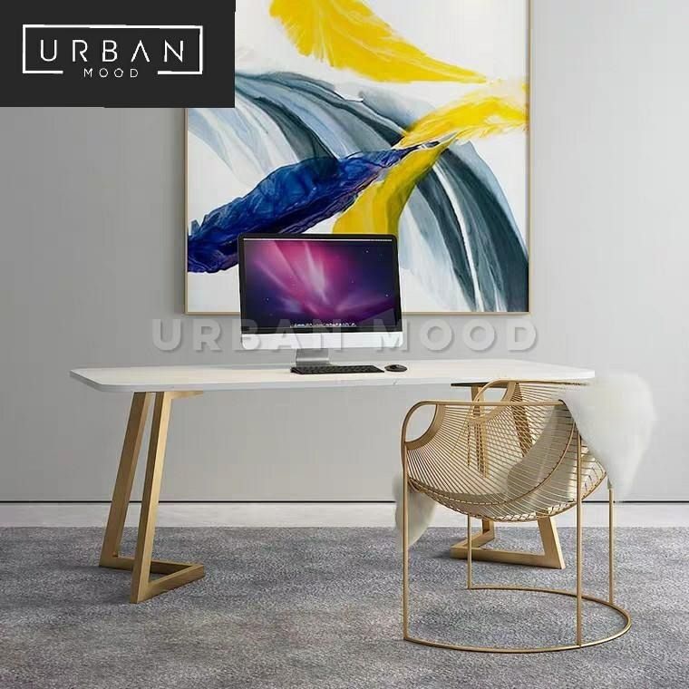 TEMPEST Contemporary Marble Study Table, Furniture & Home Living ...