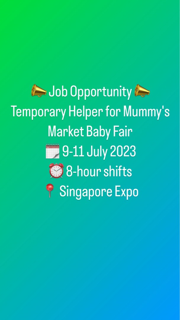 Temporary event helper, Bulletin Board, Looking For on Carousell